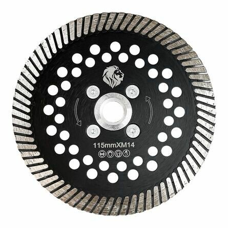 Диск алмазный для резки гранита KING Turbo 115xM14 фланец TG