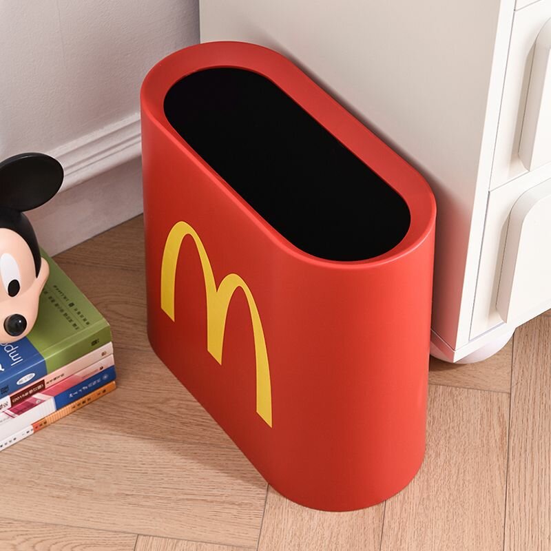 Мусорное ведро mcdonalds home, 10 литров, овальное, красное, пластик