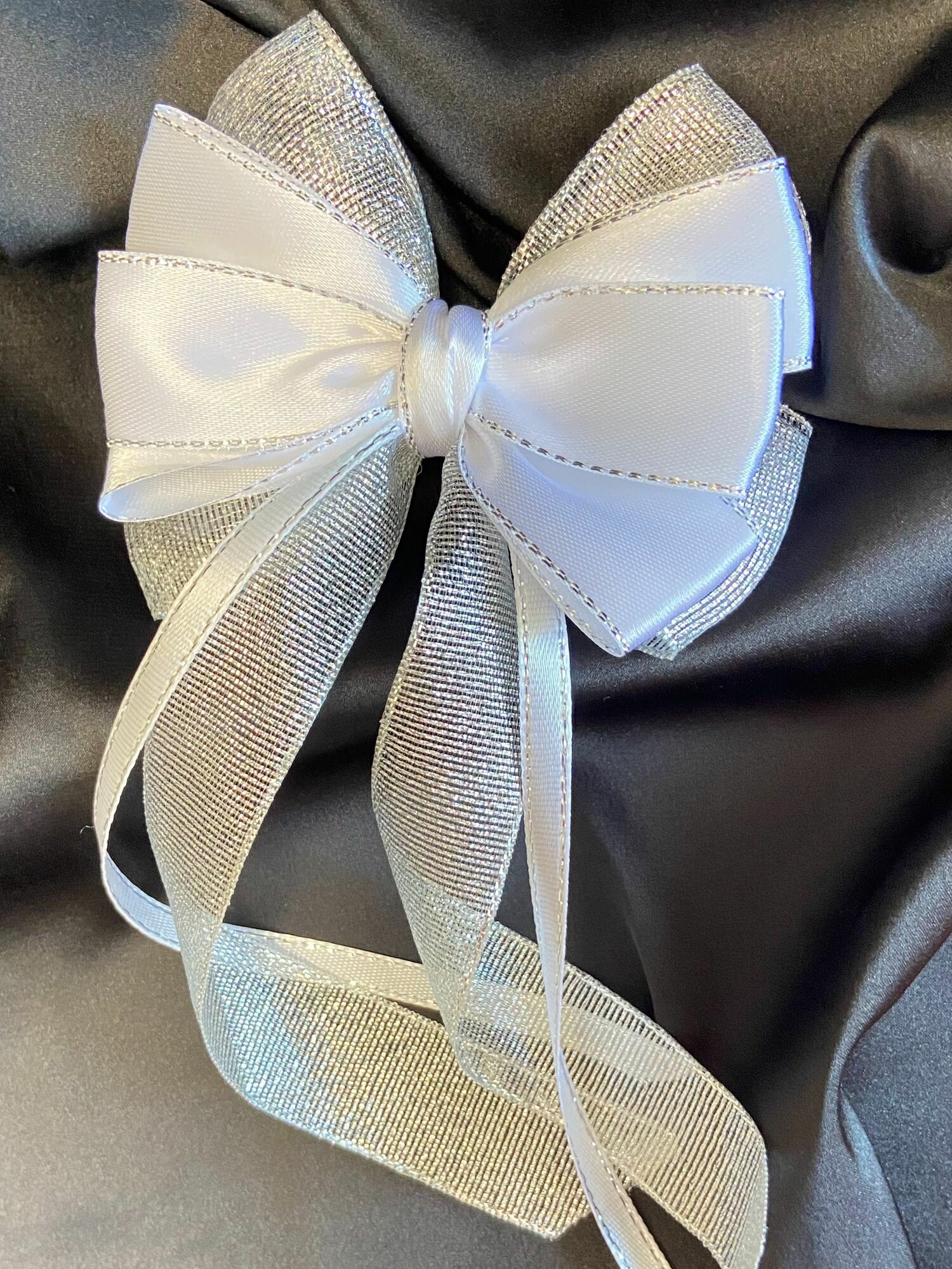 Бант для волос ручной работы на заколке-автомат, 1 шт, 22 см