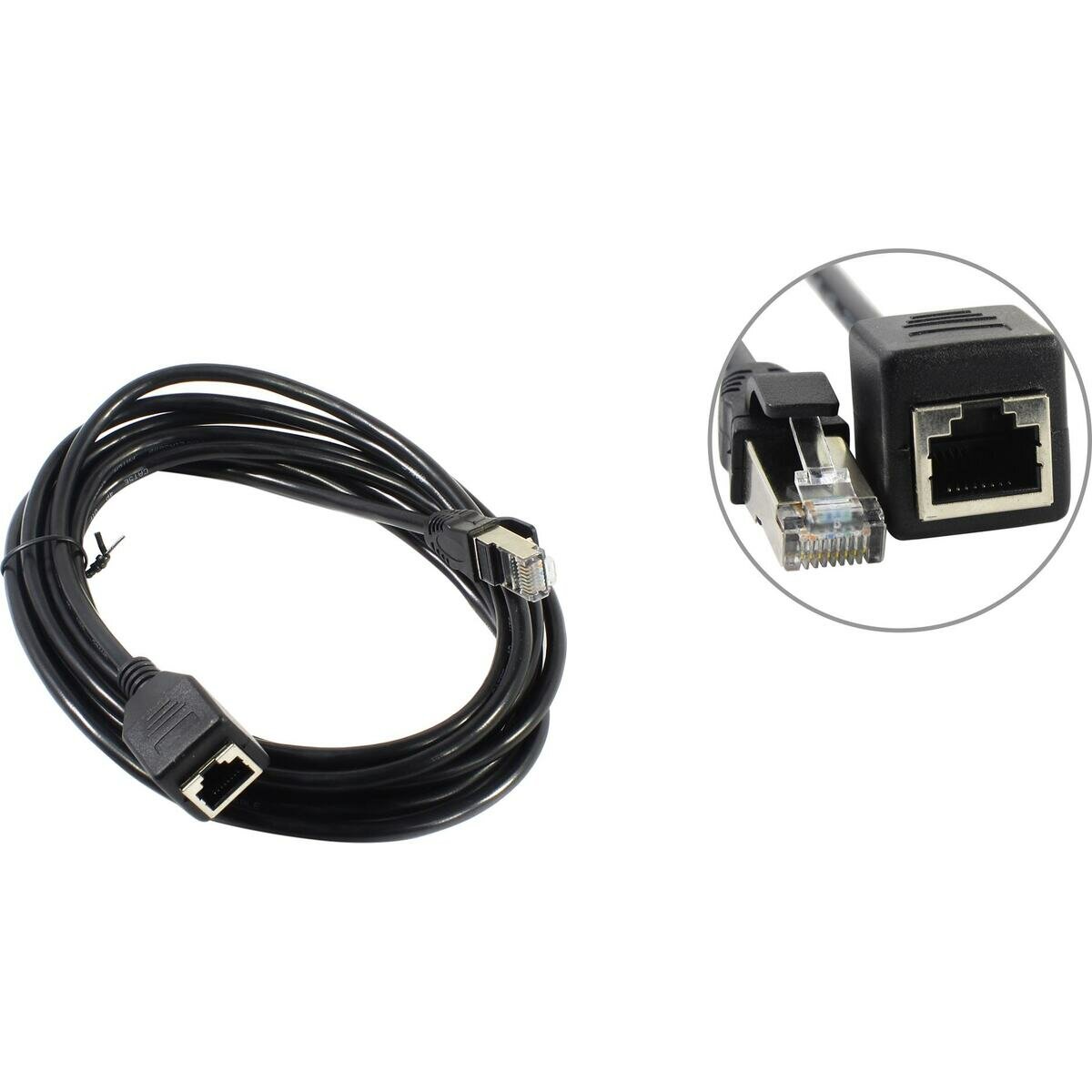 5bites PUT55-030E-BK Patch Cord удлинитель FTP кат.5e 3м, чёрный