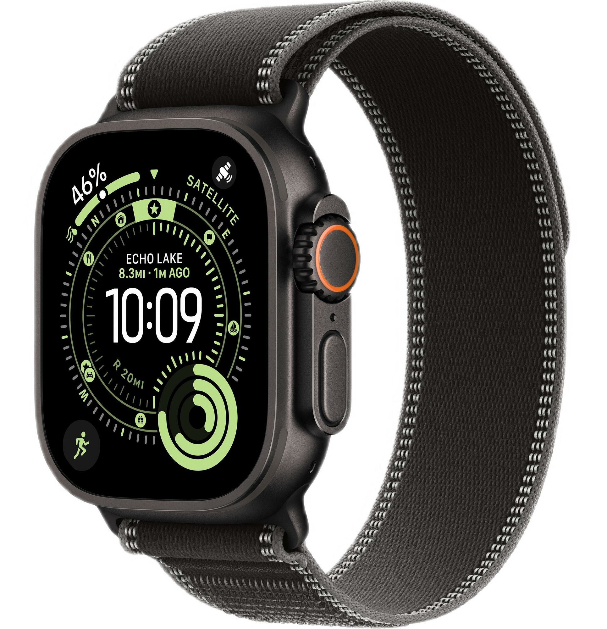 Apple Watch Ultra 3 (2025) 49mm Black Titanium Case with Black Trail Loop (M/L)