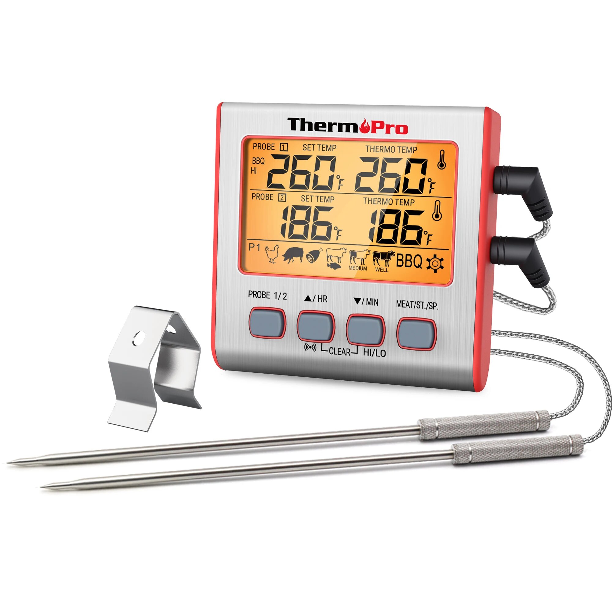 Термометр для мяса ThermoPro TP17, красный