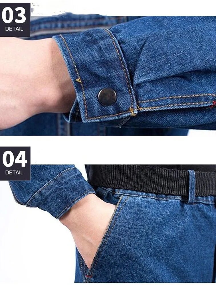 Рабочий костюм из денима для мужчин, Denim zipper 04, модель 4908525501, рост 190 см, размер 54, Китай — фото 1