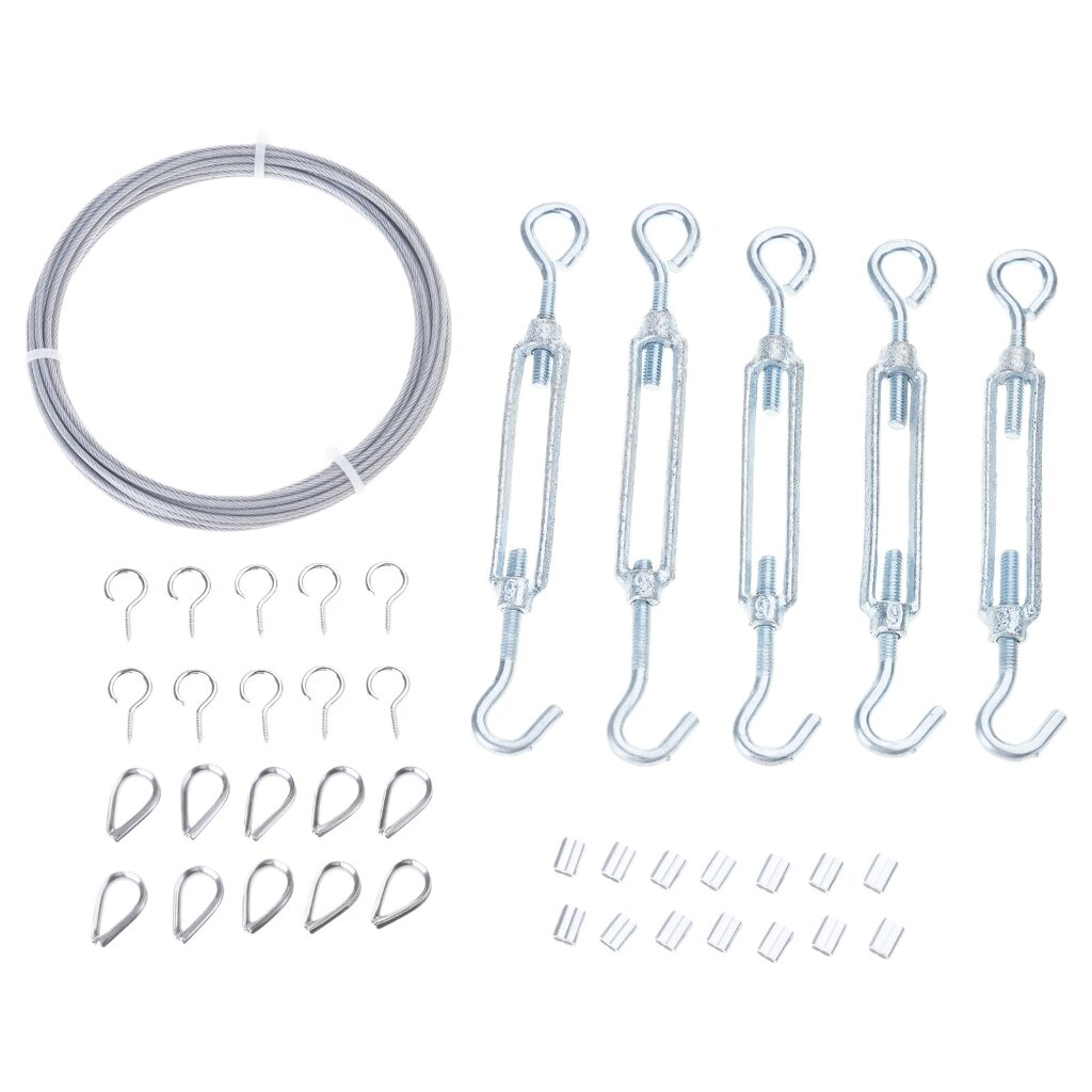 5-метровый набор аксессуаров для стальных тросов с пластиковым покрытием