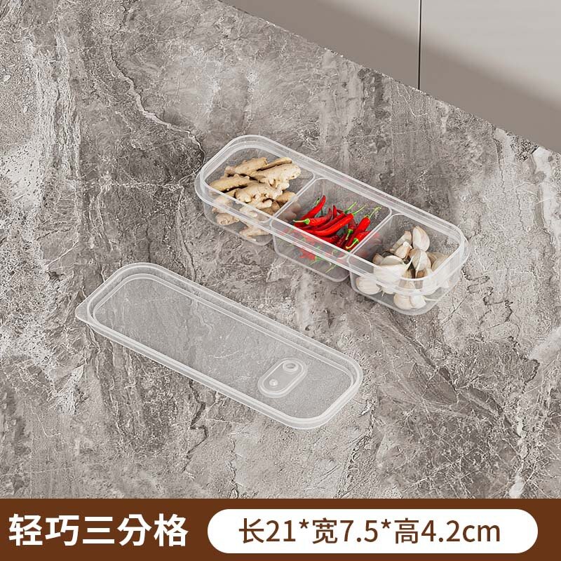 Пластиковый контейнер для хранения продуктов с отделениями для мяса, ингредиентов, морозильный контейнер, имбирь, зеленый лук, контейнер для чеснока, разделенное хранение, контейнер для подготовки