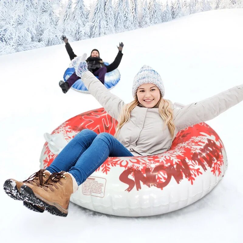 Надувная ватрушка для катания на снегу Winter Snow Tube 1 шт. A-Striped Yellow