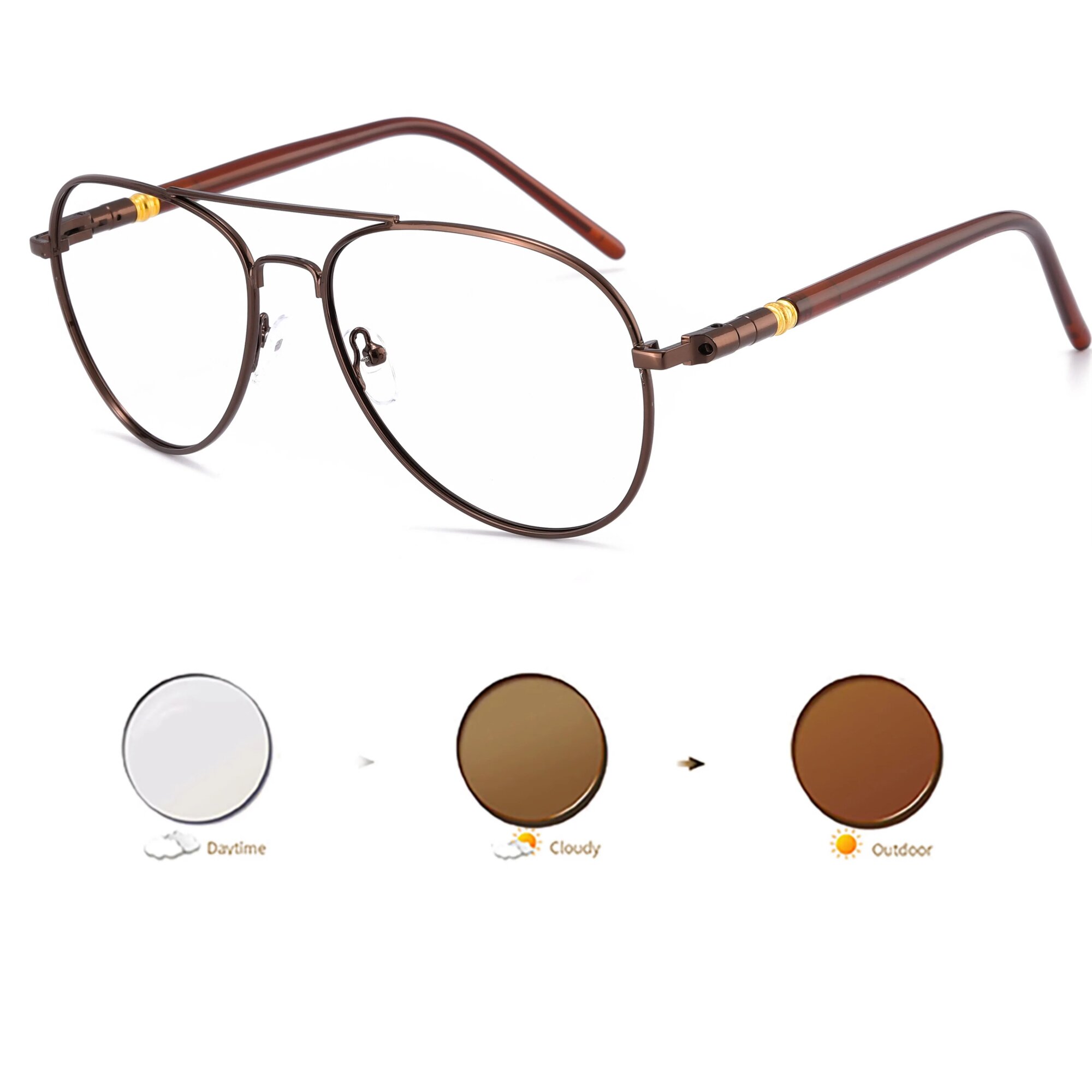 Наружные солнцезащитные фотохромные очки для близорукости пилота с очками по рецепту, мужские овальные солнцезащитные очки с диоптриями 0-0,5-0,75 до -6,0