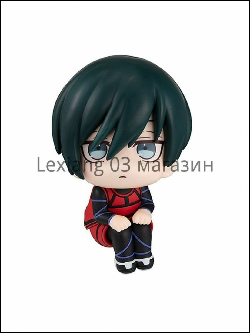 Аниме фигурка Футбол юниорский синий блок Рин Итоши/Blue Lock Rin Itoshi Q version look up action figure(10см)