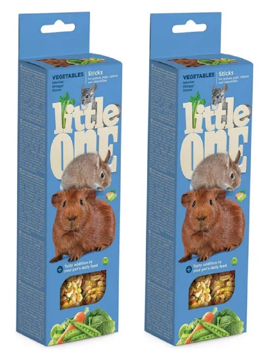Little One Палочки для морских свинок, кроликов и шиншилл с Овощами 2шт*60г (2 штуки)