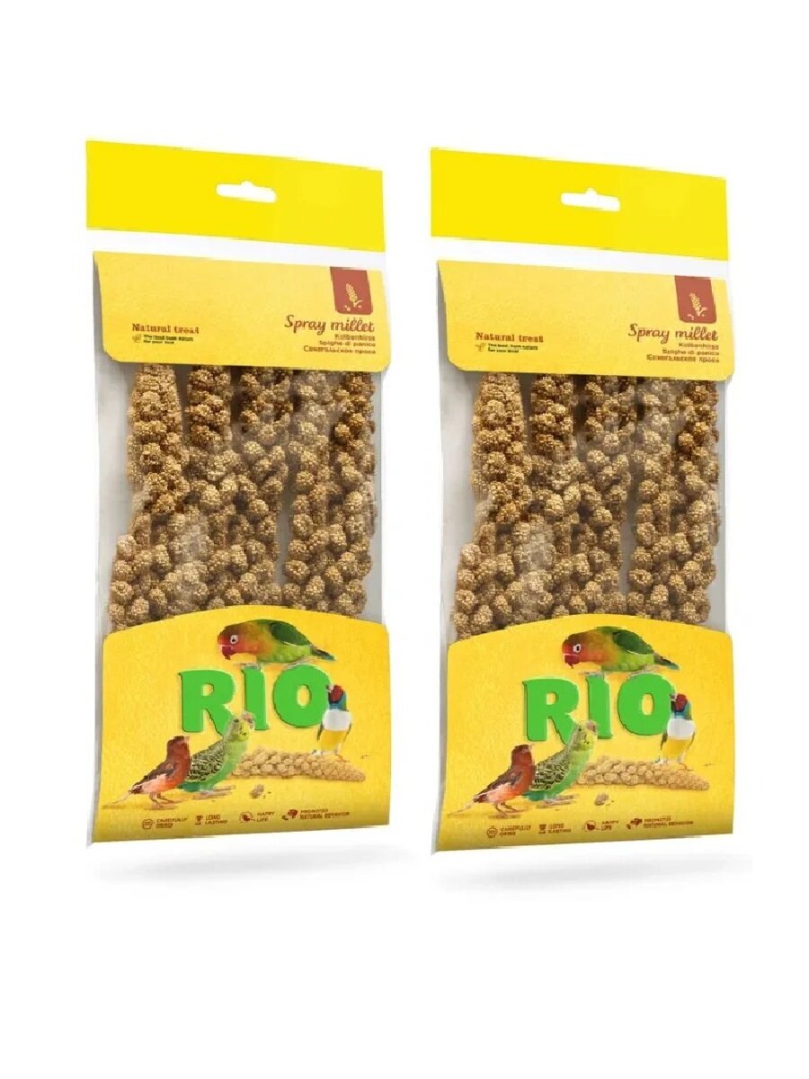 RIO Лакомство для птиц Сенегальское просо в колосьях 100г (2 штуки)