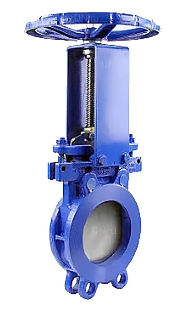 Задвижка шиберная DN.ru GGG40-304-EPDM-2W Ду50 Ру16 чугунная, межфланцевая, с невыдвижным шпинделем, управление - штурвал