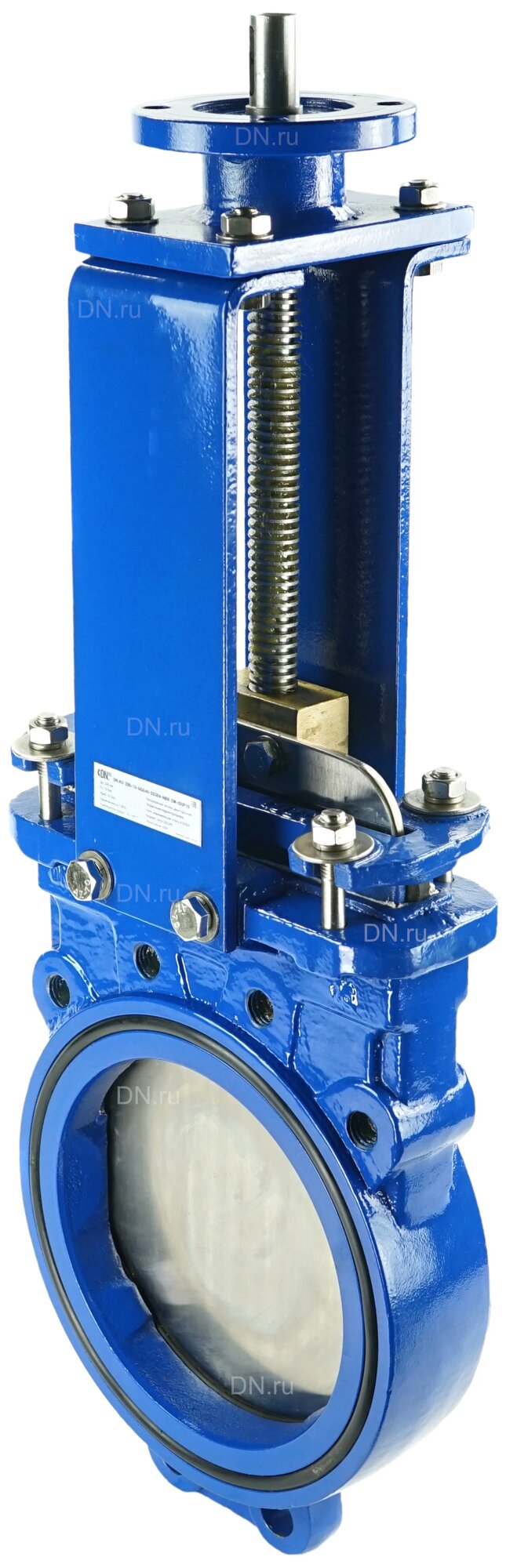 Задвижка шиберная ножевая DN. RU-200-16-GGG40-SS304-NBR-2W-ISOF10 Ду200 Ру16 с невыдвижным шпинделем, корпус - GGG40, нож - SS304, уплотнение - NBR, направление рабочей среды - 2-стороннее, с ISO-фланцем под привод, шток 22, F10