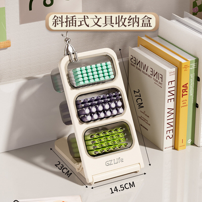 Кросс-бордерный настольный органайзер, высококачественный, большой емкости, наклонный держатель для ручек, офисный многослойный органайзер для канцелярских принадлежностей для студентов