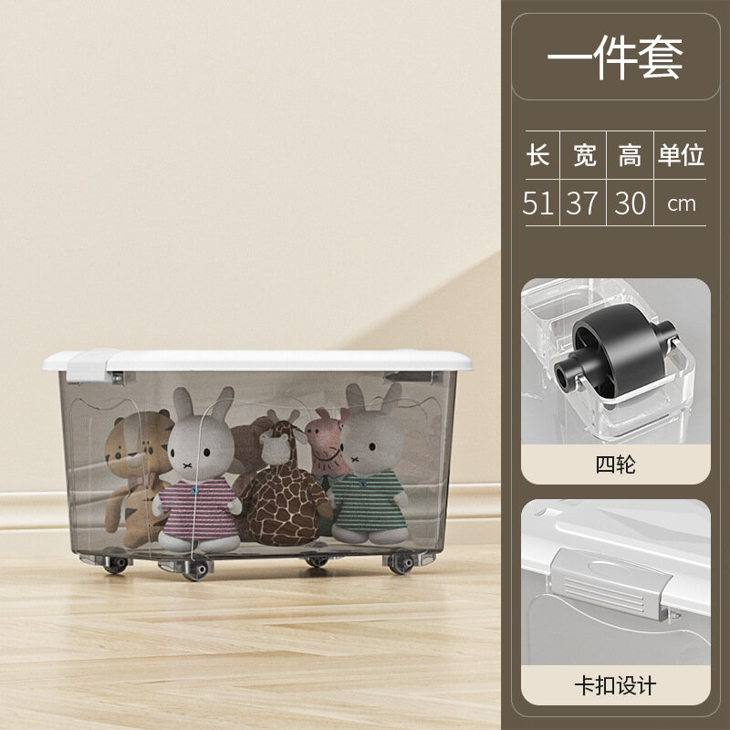 Прозрачный ящик для хранения, очень большой, доступен для оптовой покупки, пластиковый бытовой ящик для хранения одежды, одеял и игрушек, волшебный органайзер/корзина.