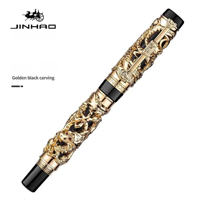 Jinhao перьевая ручка золотая с драконом, 0.5mm