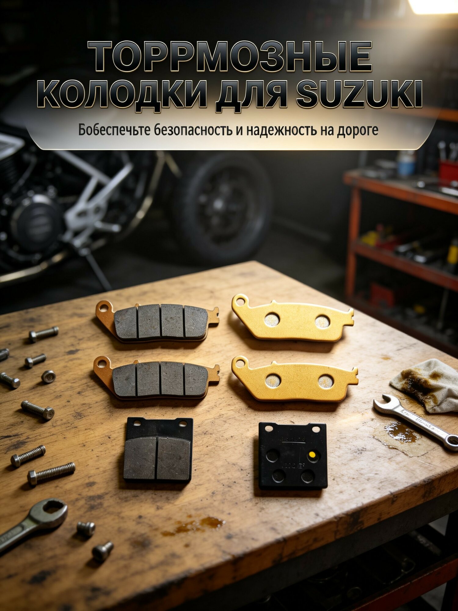 Комплект тормозных колодок, 3 пары передние и задние для SUZUKI GSX400 Z Impulse RF400R V GSF600 Bandit 600 RF600R GSF750