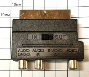 Переход Scart шт. -3 RCA гн. с переключателем