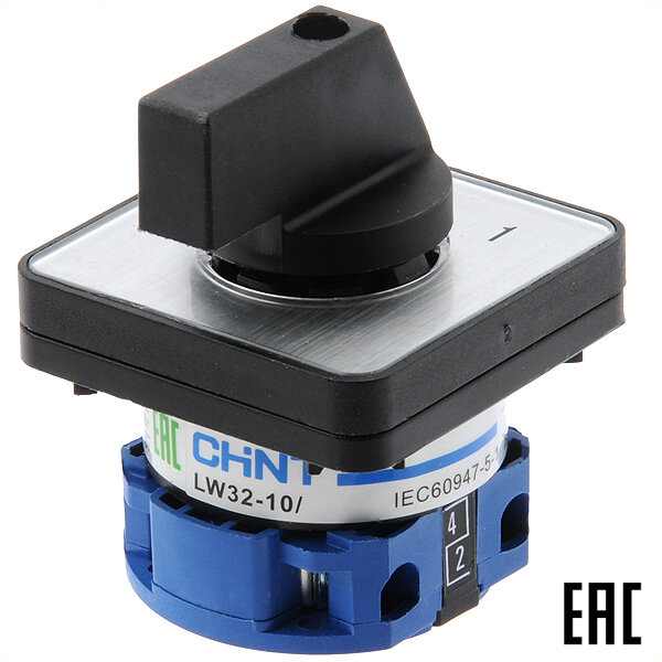 Выключатель кулачковый 425060 LW32-10/C02/1 10А 2 положения (0-1) открытый IP40 CHINT