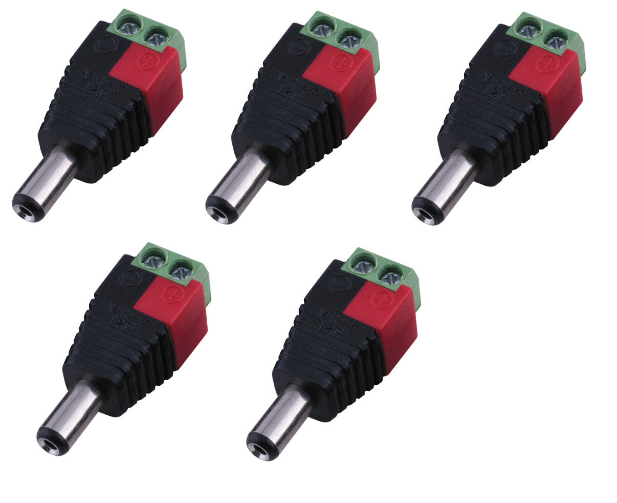 Коннекторы DC для питания камер видеонаблюдения, роутеров, светодиодных лент Female (Папа), 5 шт.