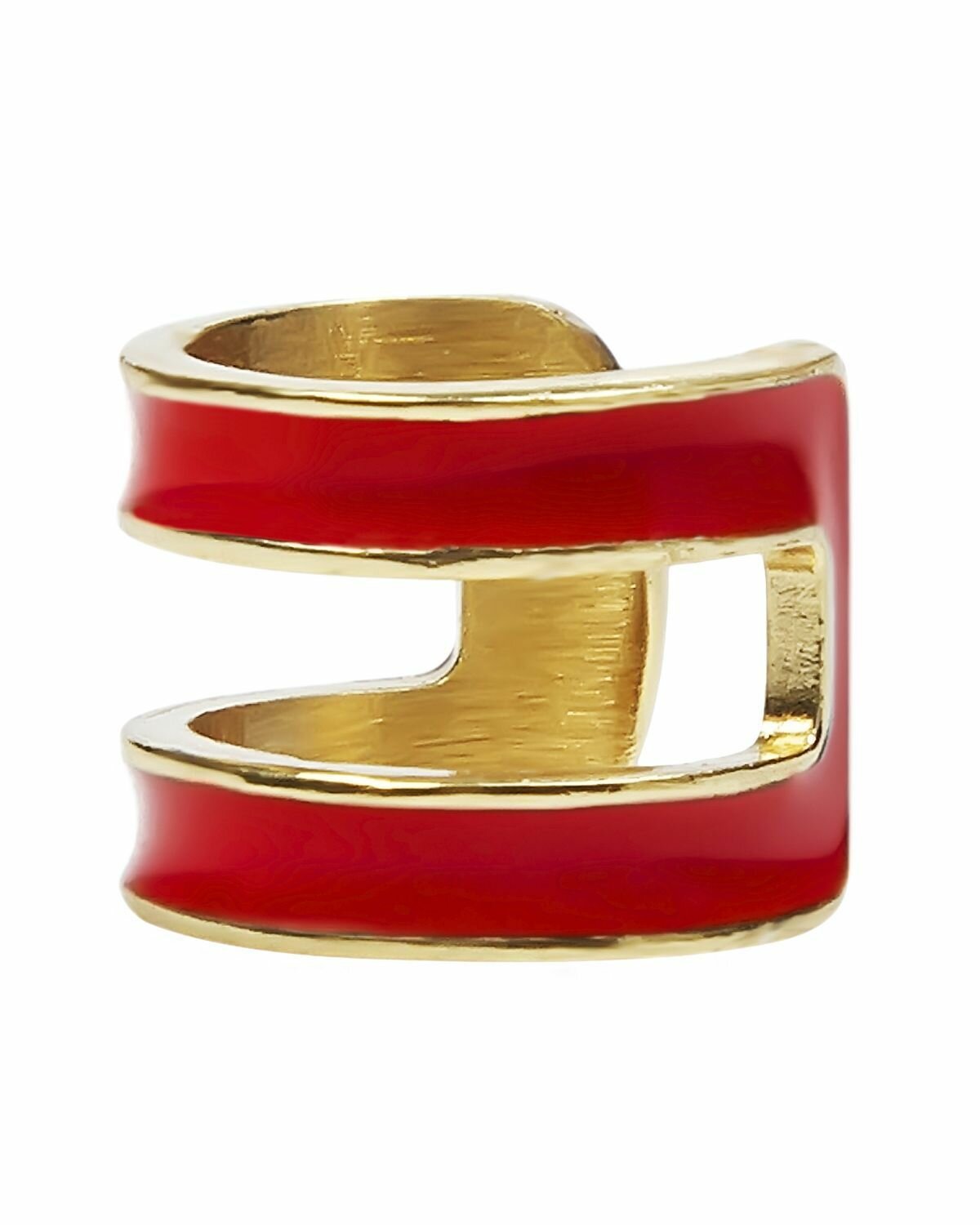 Серьги каффы, серебро, 925 проба, золочение, эмаль