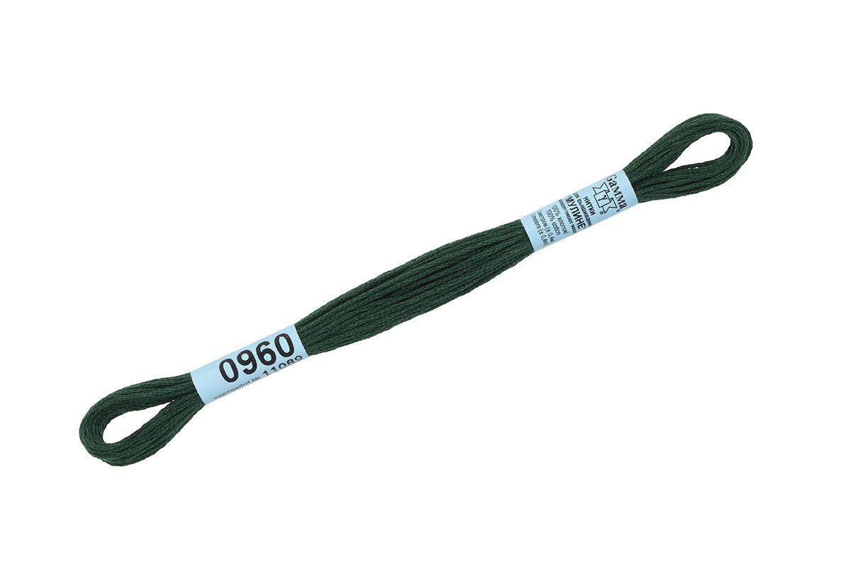 Мулине GAMMA нитки для вышивания 8м. 0960 темно-зеленый, 1 штука.