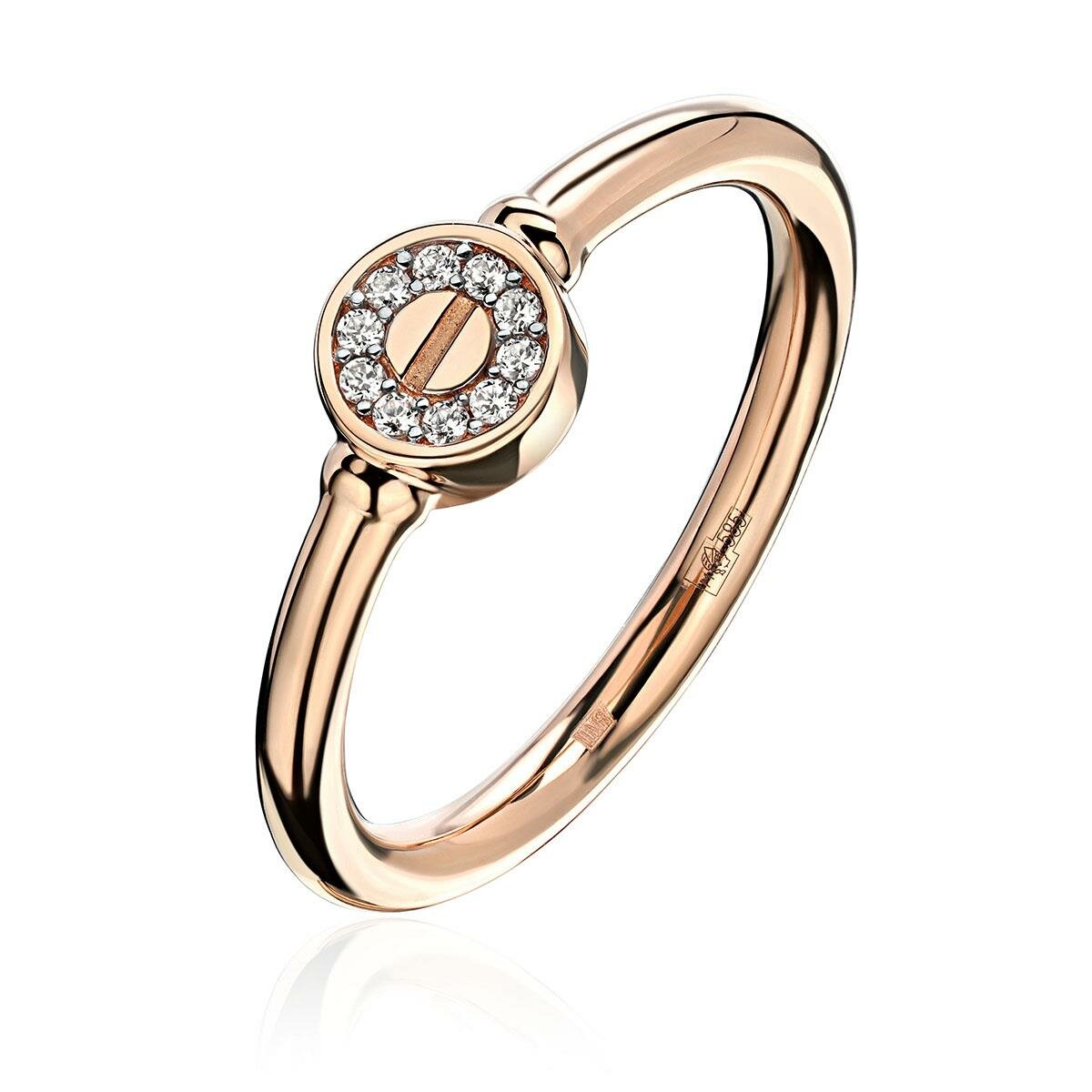 Кольцо, серебро, 925 проба, фианит