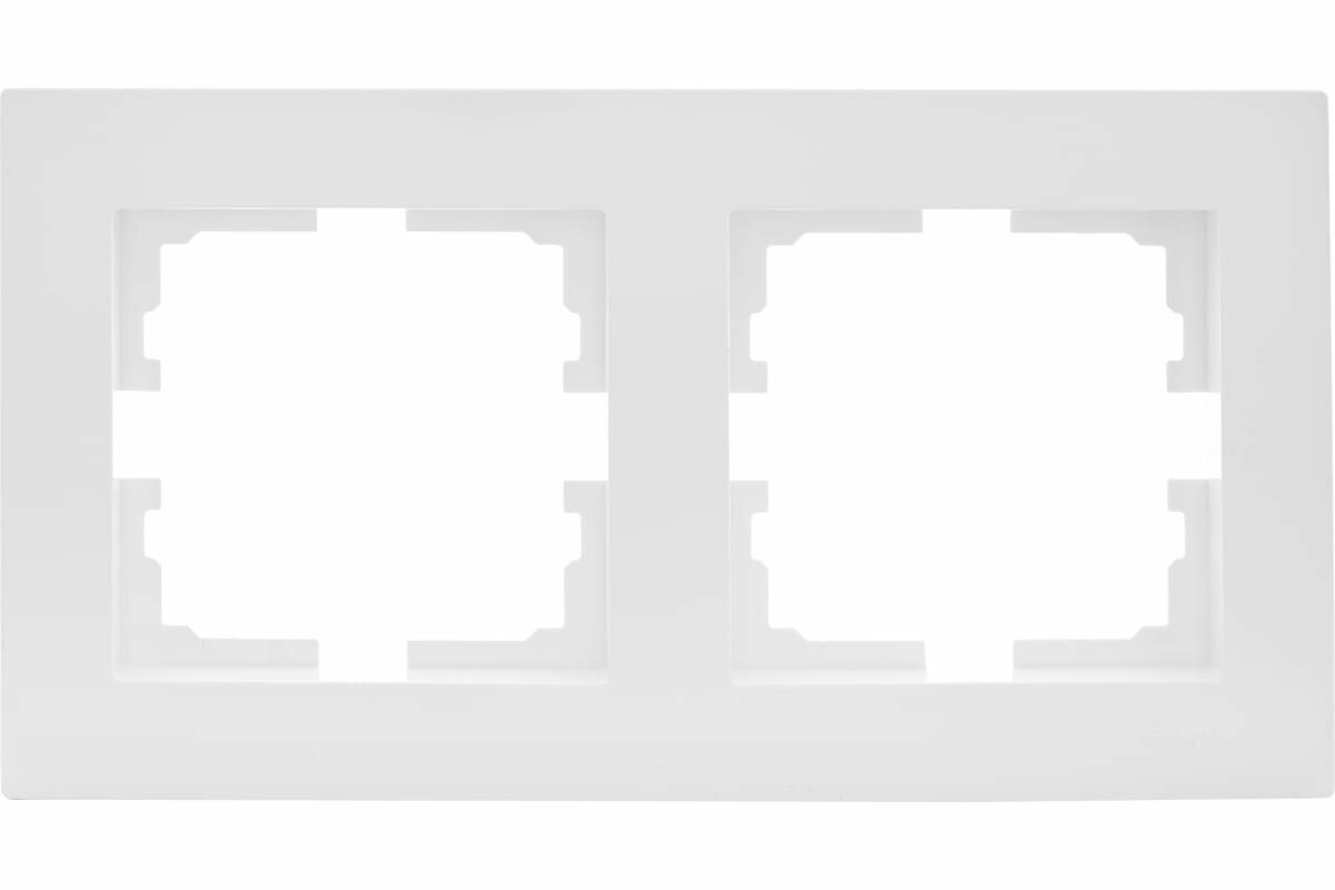 VESNA Рамка 2-ая горизонтальная б/вст белая 742-0200-147 Lezard