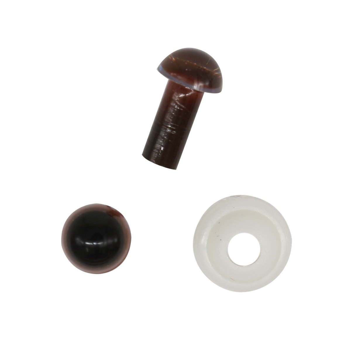 Глазки для игрушек и кукол коричневые, 5 мм, 24 шт, с фиксаторами, Айрис