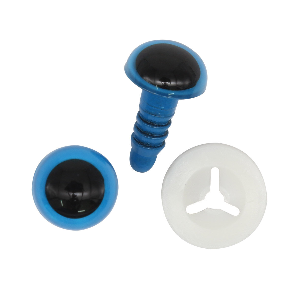 Глазки для игрушек и кукол голубые, 10 мм, 24 шт, с фиксаторами, Айрис