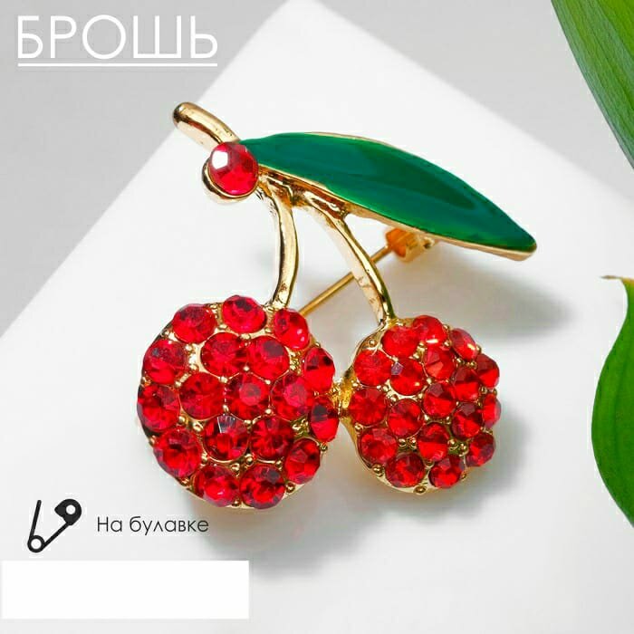 Брошь, стразы, эмаль