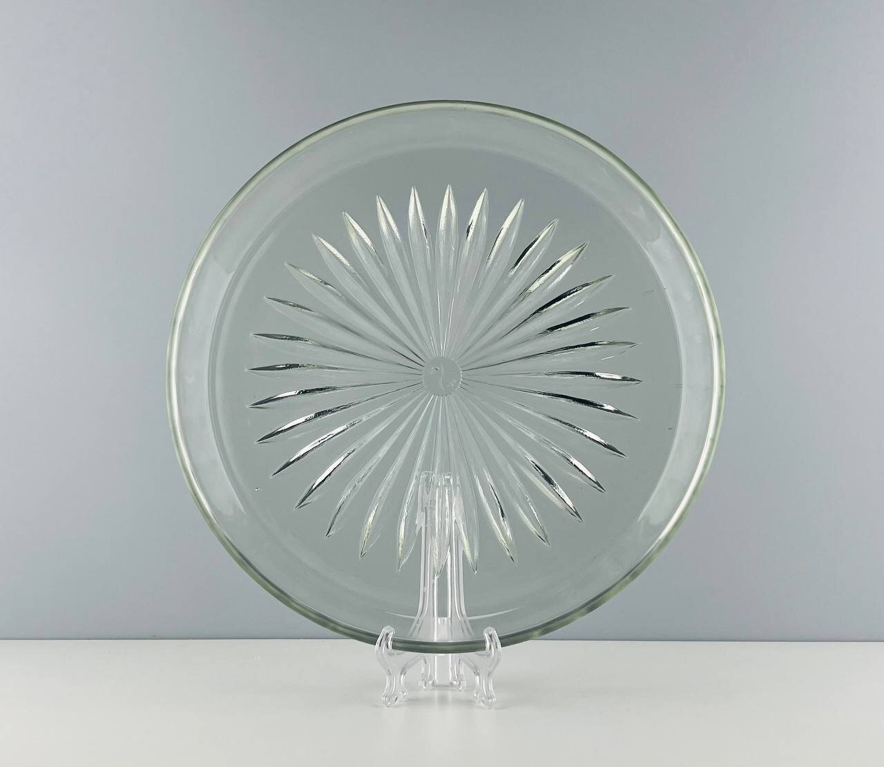 Винтажное блюдо "Пространство". Стекло Гусь Хрустальный. СССР, 1970-е.