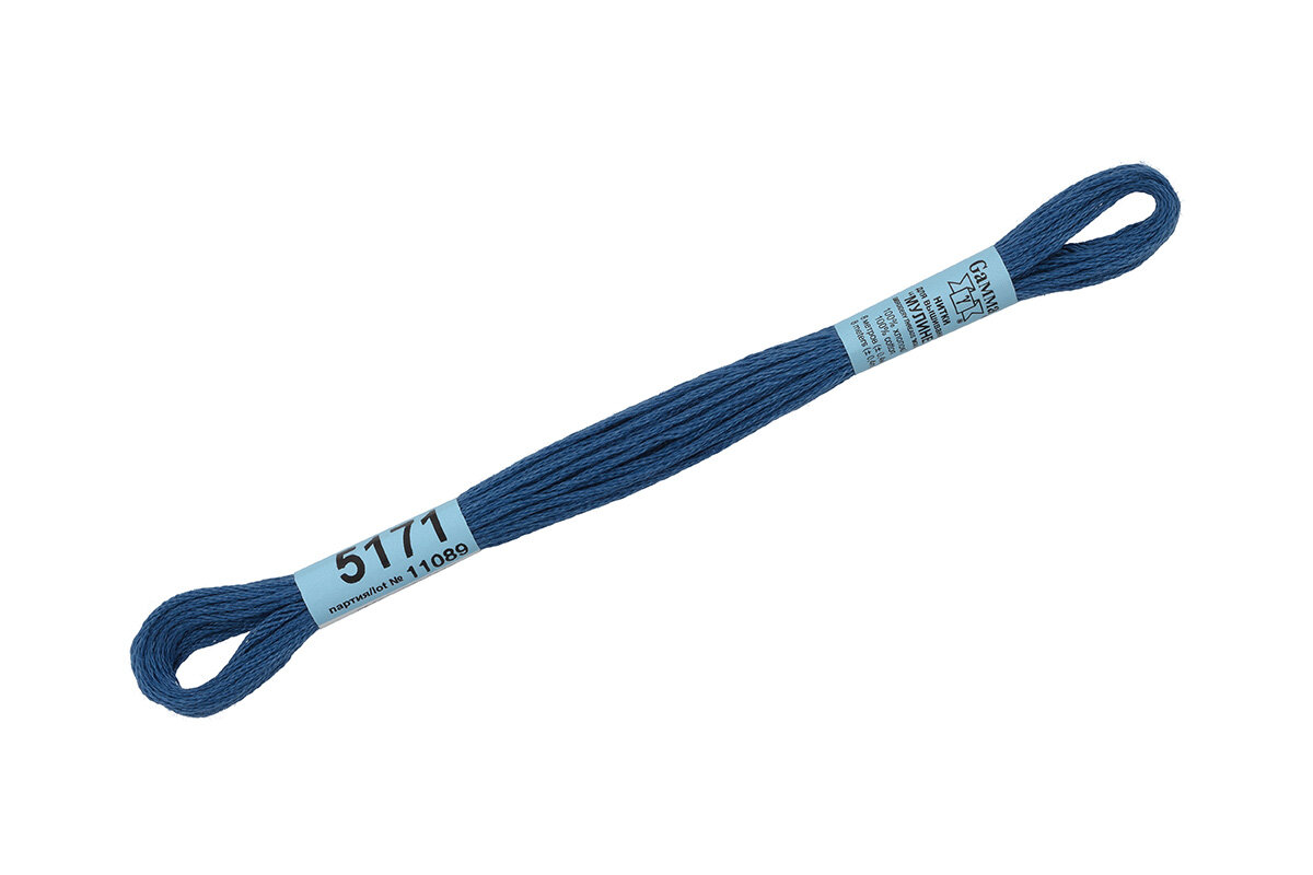 Мулине GAMMA нитки для вышивания 8м. 5171 сине-серый, 1 шт.