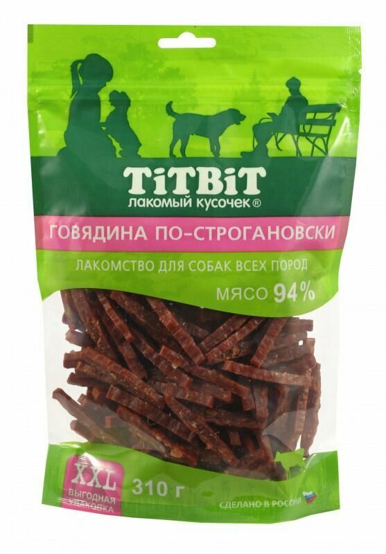 Titbit Лакомство для собак всех пород Говядина по-строгановски, 310 г