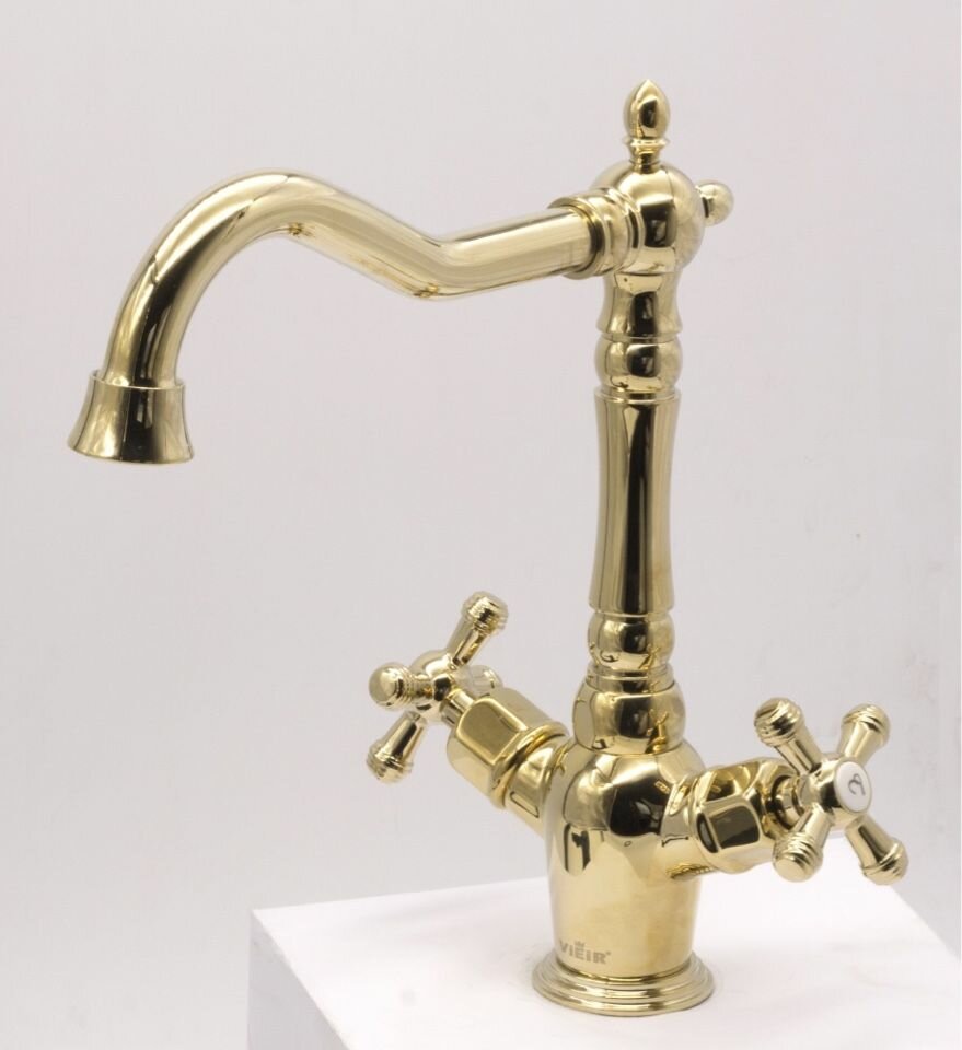 370121-E Смеситель 2-руч. для кухни (золото) ViEiR