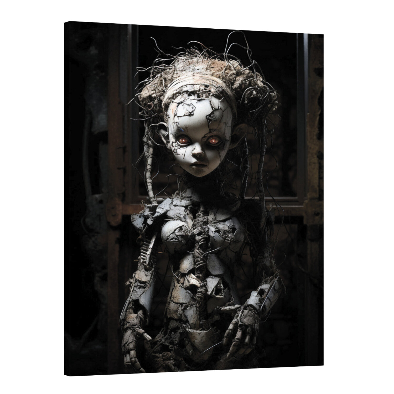 Интерьерная картина 50х70 "Кукла с демоническими чертами"