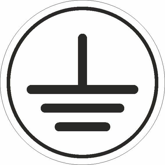 Табличка "Знак электробезопасности Заземление" (D15см)