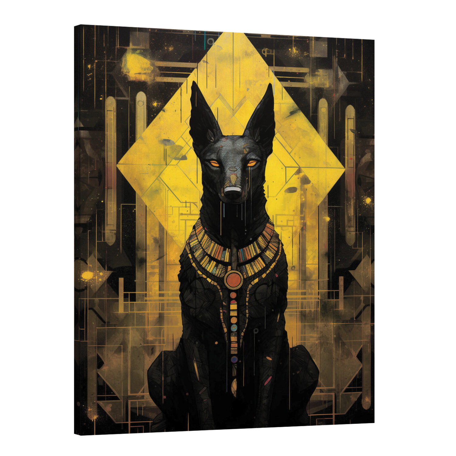 Интерьерная картина 50х70 "Анубис: стражник врат в загробный мир"