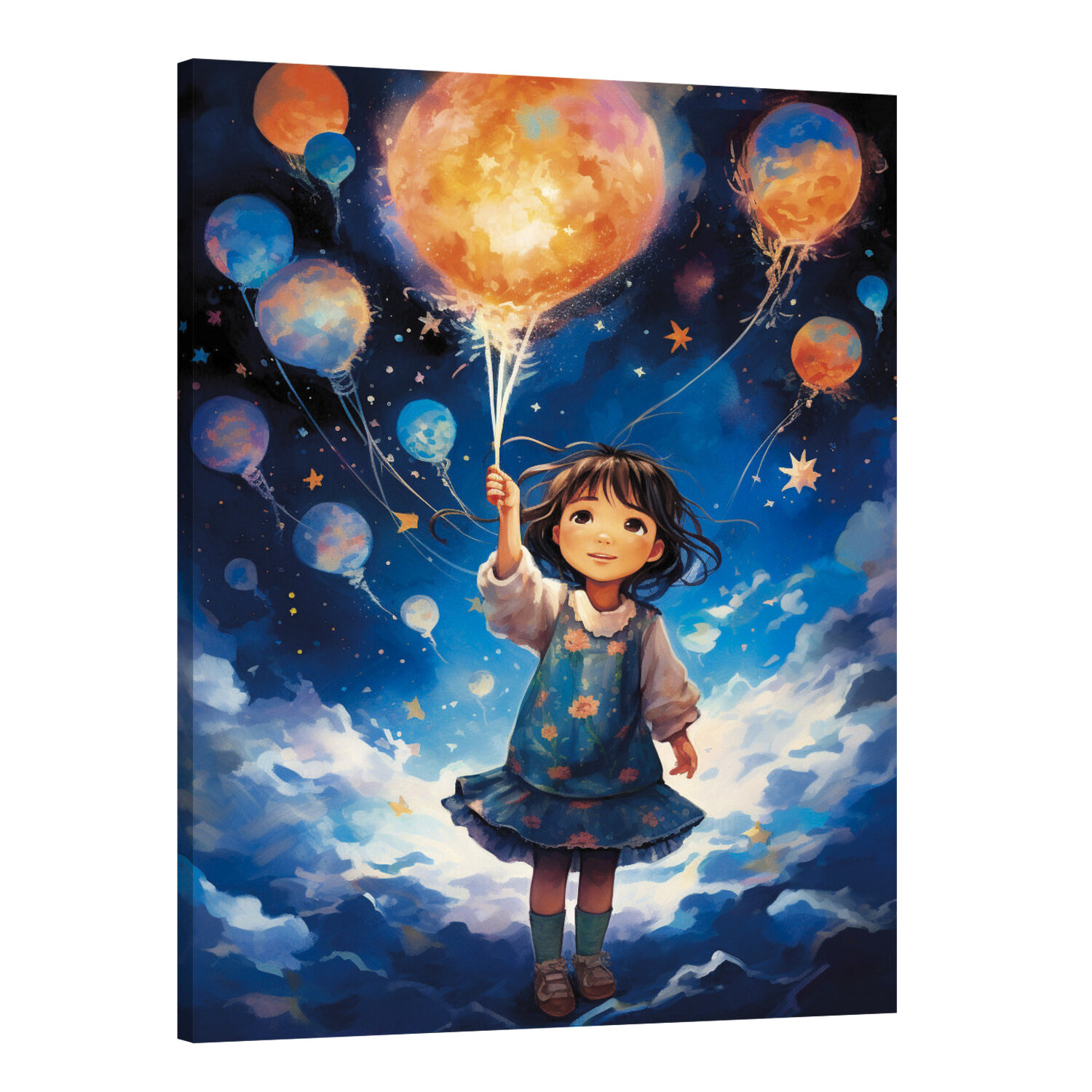 Интерьерная картина 50х70 "Маленькая девочка и ее сны"