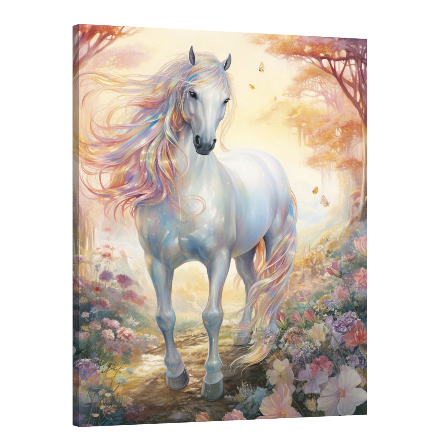 Интерьерная картина 50х70 "Белая лошадь"