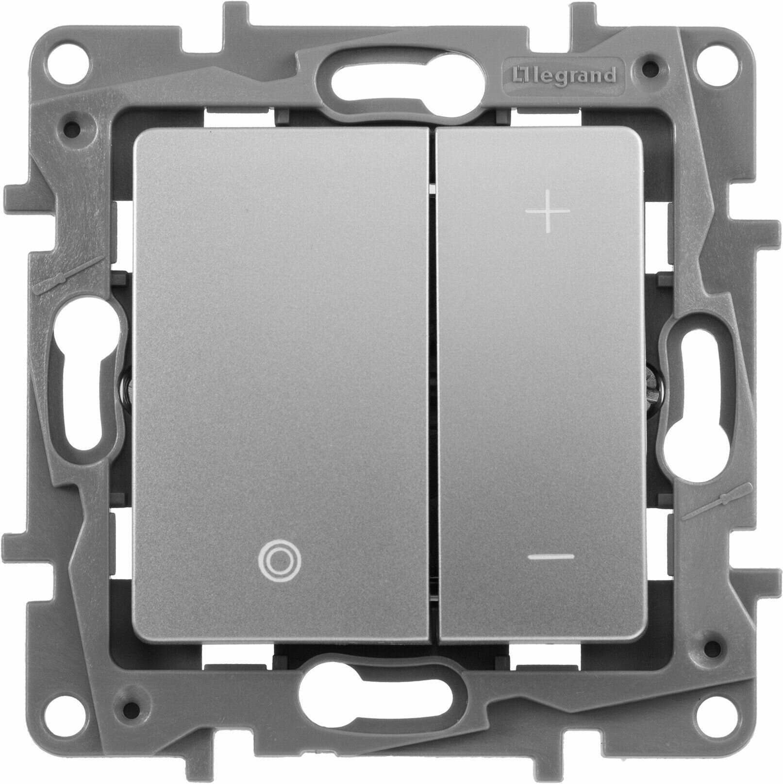 Диммер Legrand ETIKA нажимной алюминий черный