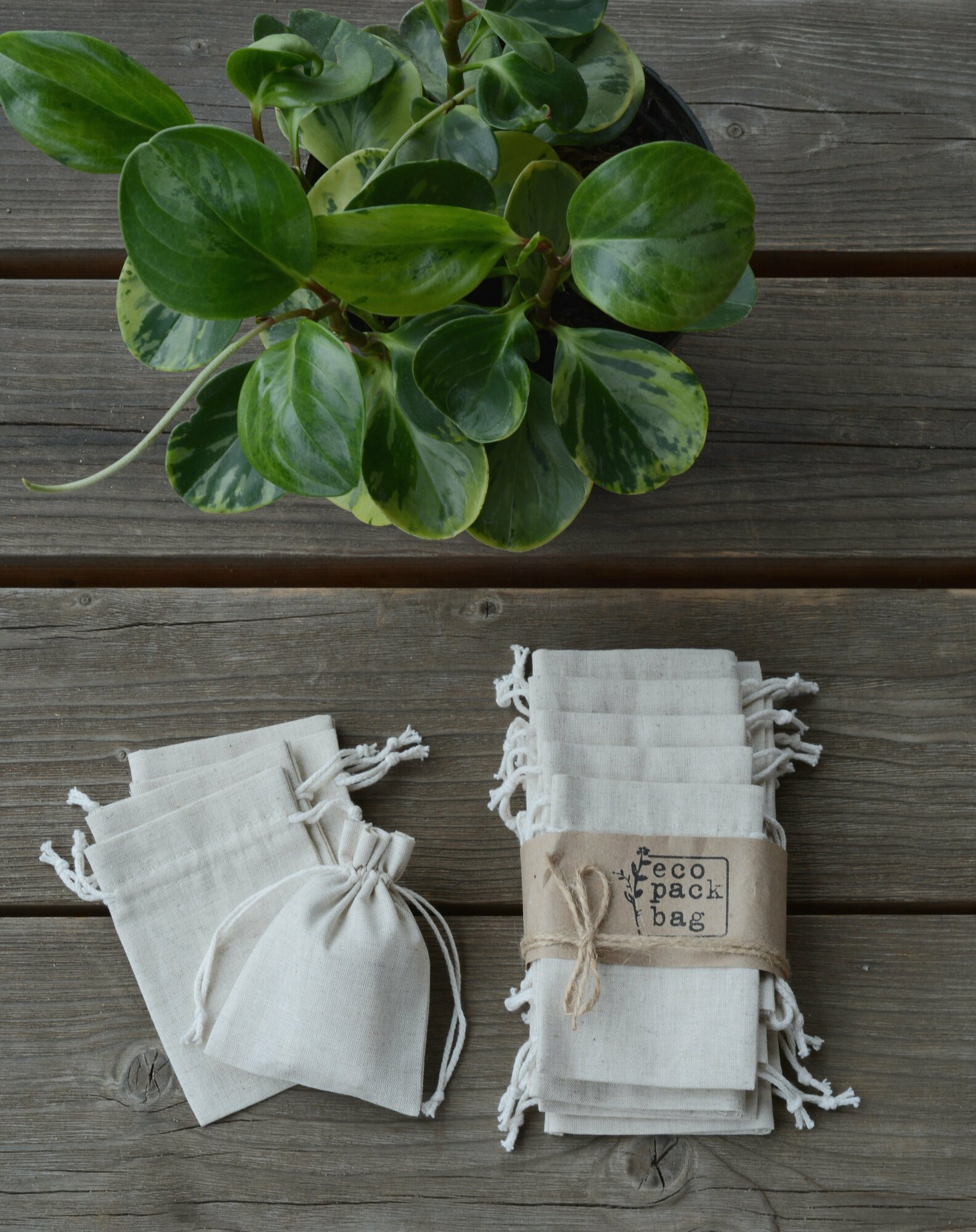 Экомешочки из хлопково - льняной ткани для мелочей, 8*12 см. (10 шт)