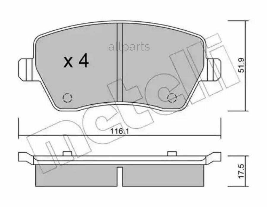 METELLI 22-0485-0 Колодки торм. диск.