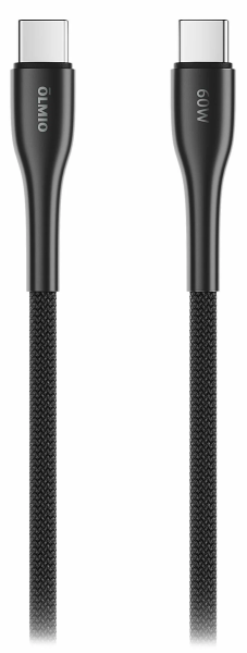 Кабель Olmio Style Type-C - Type-C 60W 1.2м Черный