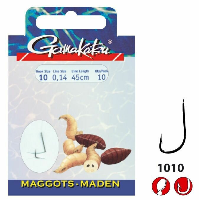 Крючок Gamakatsu Hook BKS-1010B Maggots 45 см №18 d0.10