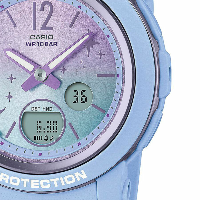 Наручные часы CASIO Baby-G, голубой, фиолетовый — фото 1