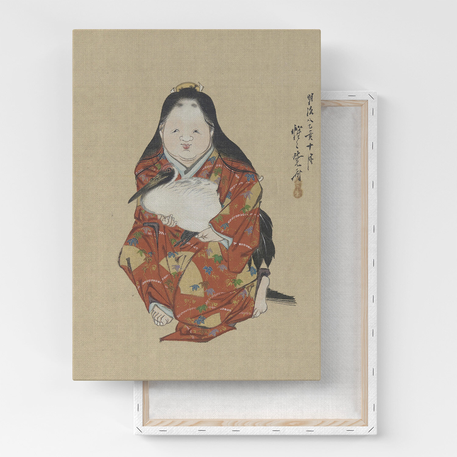 Картина на холсте, репродукция / Каванабэ Кёсай - Otafuku, the Goddess of Mirth / Размер 40 x 53 см