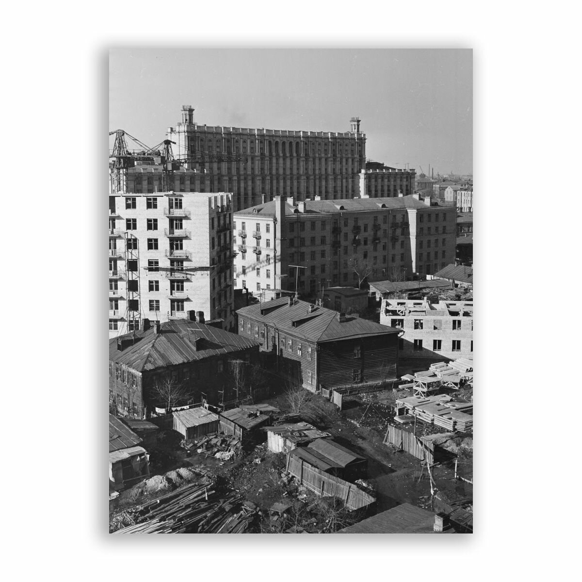 Советский постер, плакат на бумаге / Советское строительство / Размер 40 x 53 см