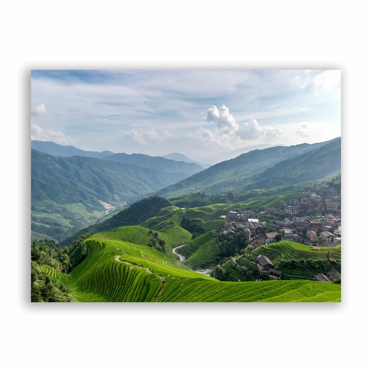 Постер, плакат на бумаге / Природа Китая - Рисовые поля / Размер 40 x 53 см