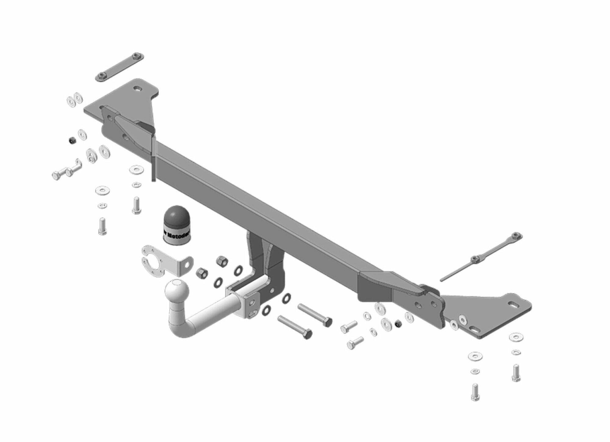 Фаркоп Motodor для Geely Atlas Pro, 2021-н. в, Belgee X70 2024- (оцинк. Шар)(паспорт и сертификат в комплекте)(без электрики) 94204-A