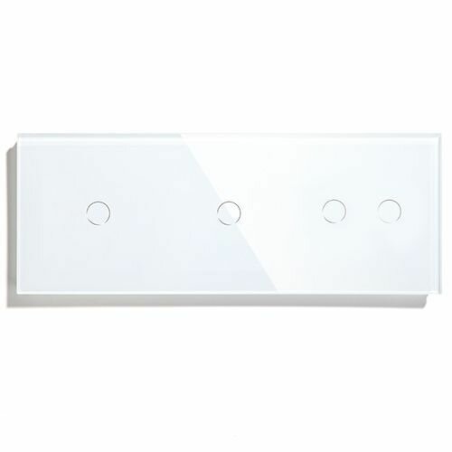 Панель 3 поста (1G+1G+2G) 228*86мм, стекло (без выкл.) цвет белый